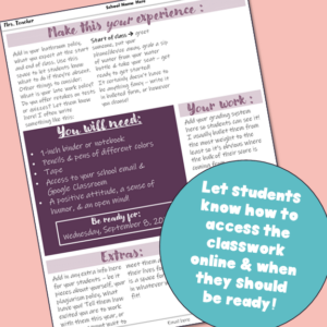 High School Expectations Template | Made By Teachers