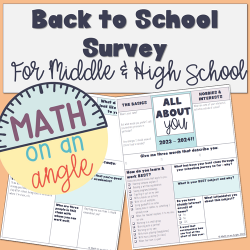 Back to School Student Survey | Made By Teachers