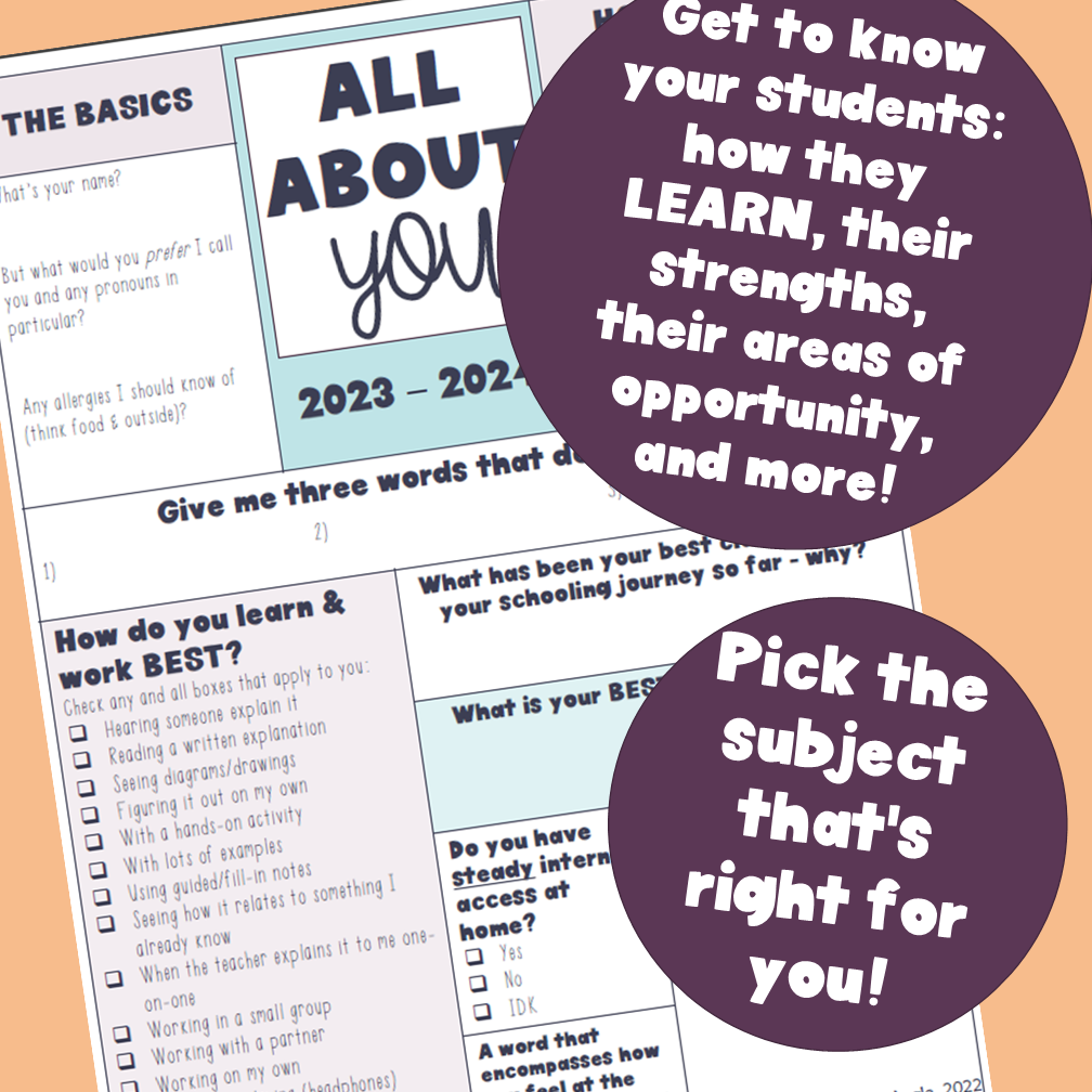 Back to School Survey | Made By Teachers