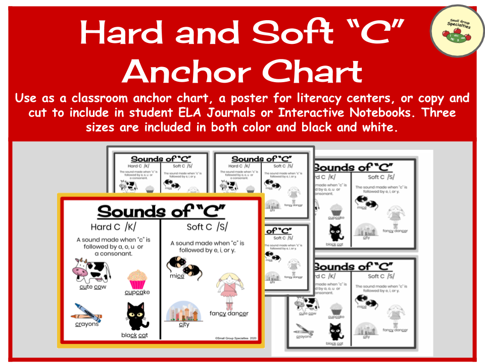 Phonics Anchor Chart - Hard and Soft C | Made By Teachers Phonics Anchor Chart - Hard and Soft C | Made By Teachers