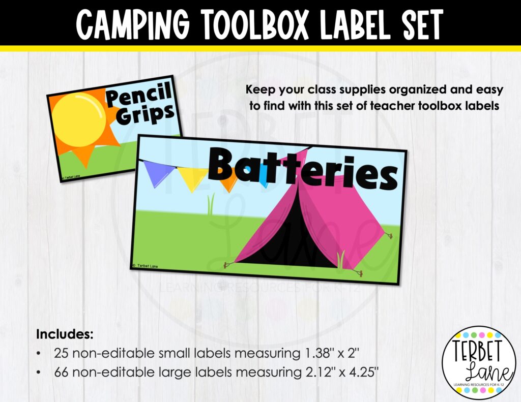 Editable Camping Themed Teacher Toolbox Labels | Made By Teachers