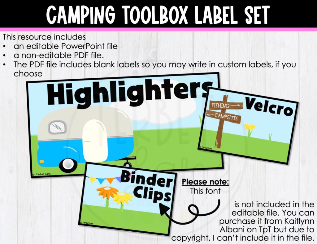 Editable Camping Themed Teacher Toolbox Labels | Made By Teachers