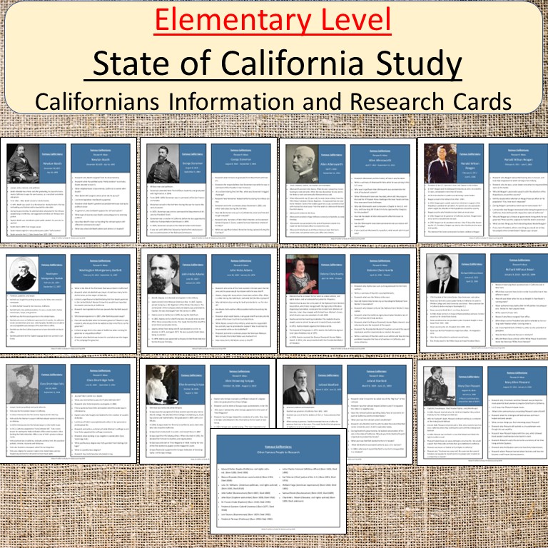 California State Research Cards Elementary Montessori Homeschool | Made ...