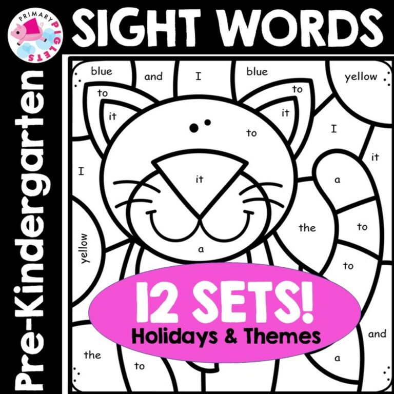 Color by Sight Words Pre-primer FALL WINTER SPRING SUMMER YEARLONG ...