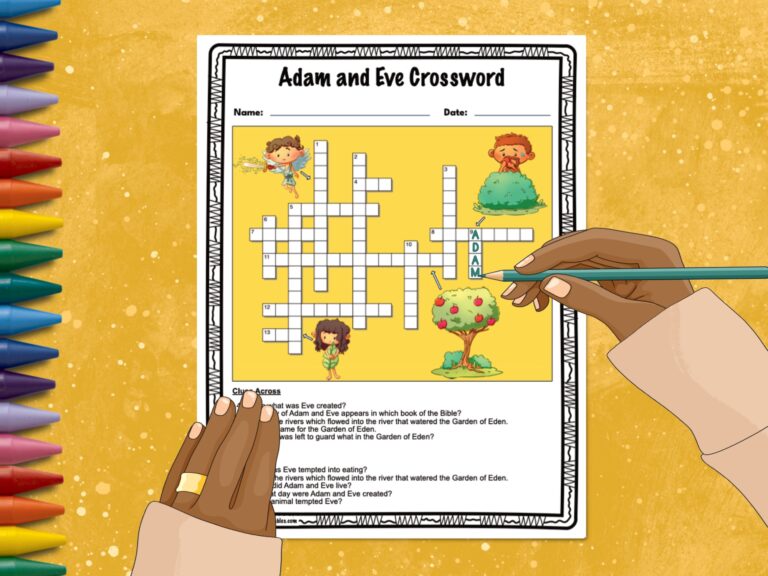 Adam and Eve Word Search and Crossword Puzzle Activity Pack | Made By ...