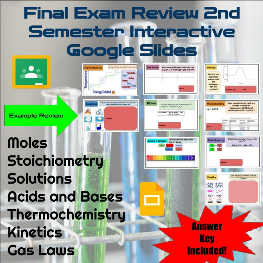 Chemistry Final Exam Review Second Semester Google Interactive Slides ...