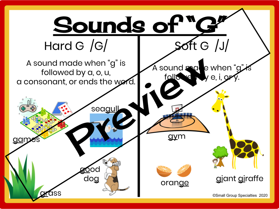 Phonics Anchor Chart - Hard and Soft G | Made By Teachers