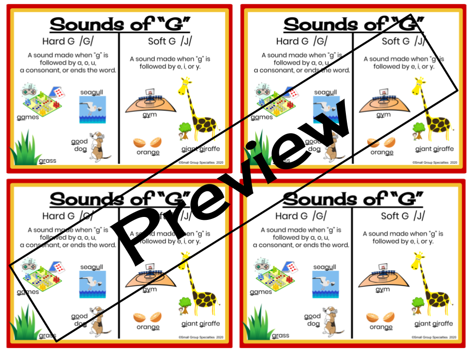 Phonics Anchor Chart - Hard and Soft G | Made By Teachers