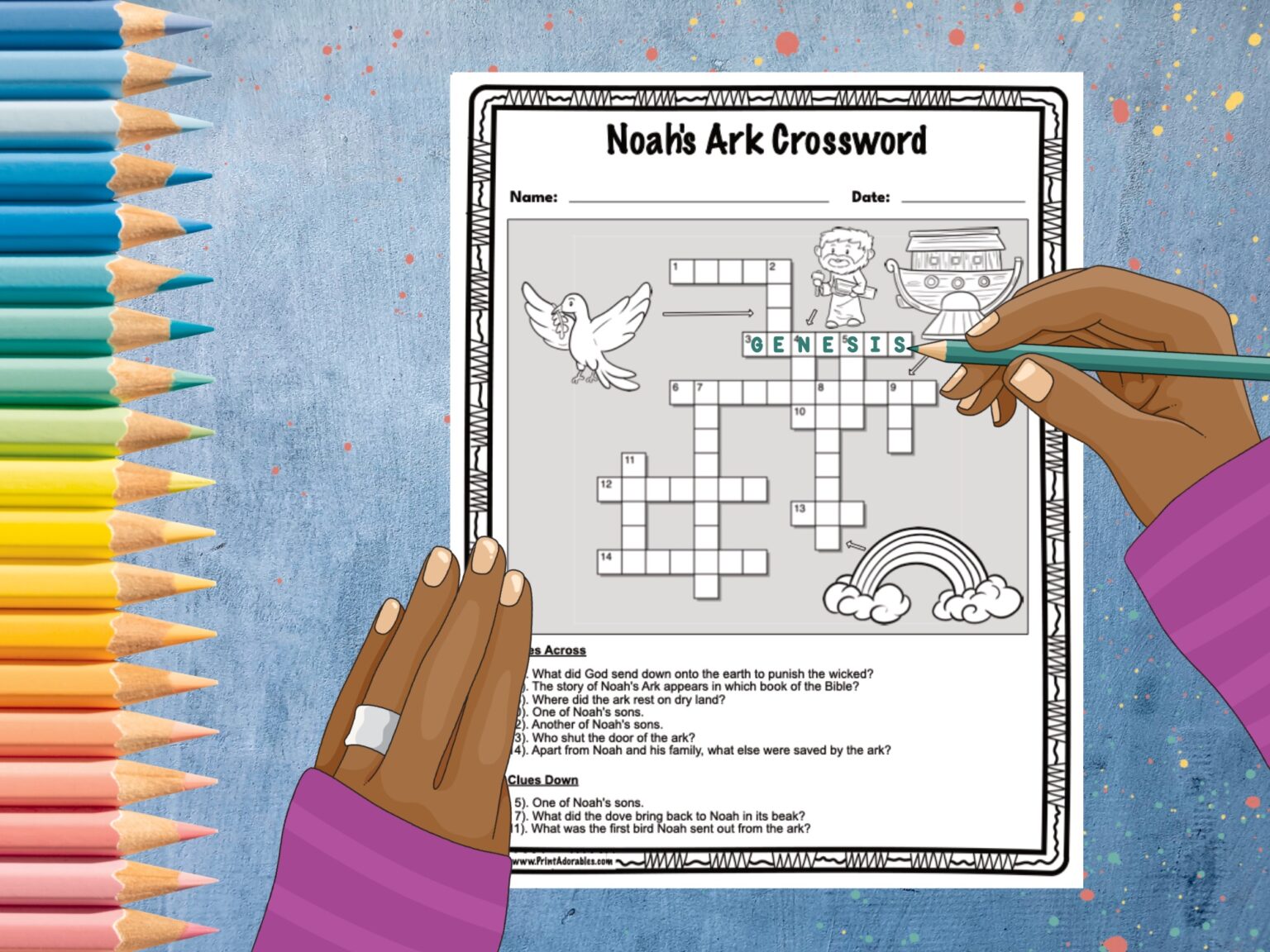 Noah's Ark Word Search and Crossword Puzzle Activity Pack | Made By ...