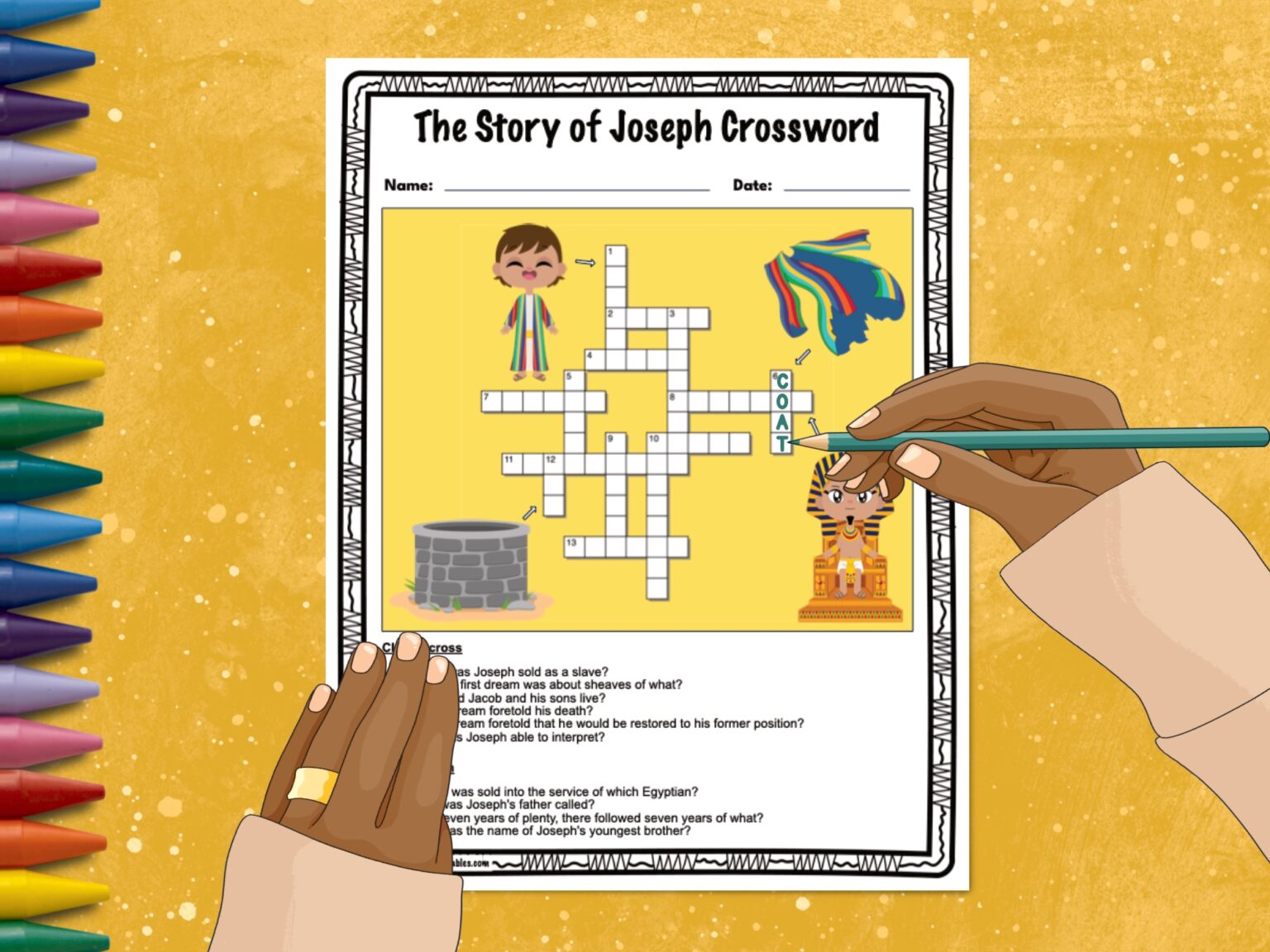 The Story of Joseph Word Search and Crossword Puzzle Activity Pack ...