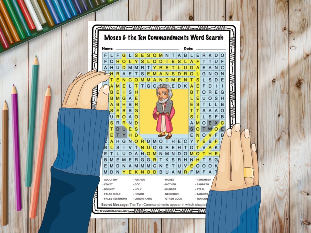 The Story of Moses Word Search and Crossword Puzzle Activity Pack ...
