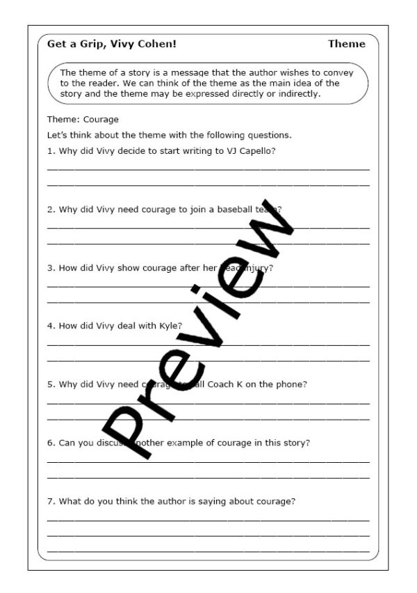 Sarah Kapit "Get a Grip, Vivy Cohen!" worksheets - Made By Teachers