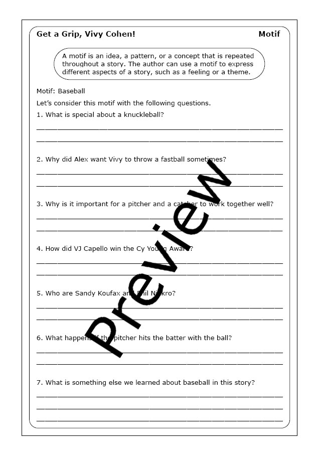 Sarah Kapit "Get a Grip, Vivy Cohen!" worksheets | Made By Teachers