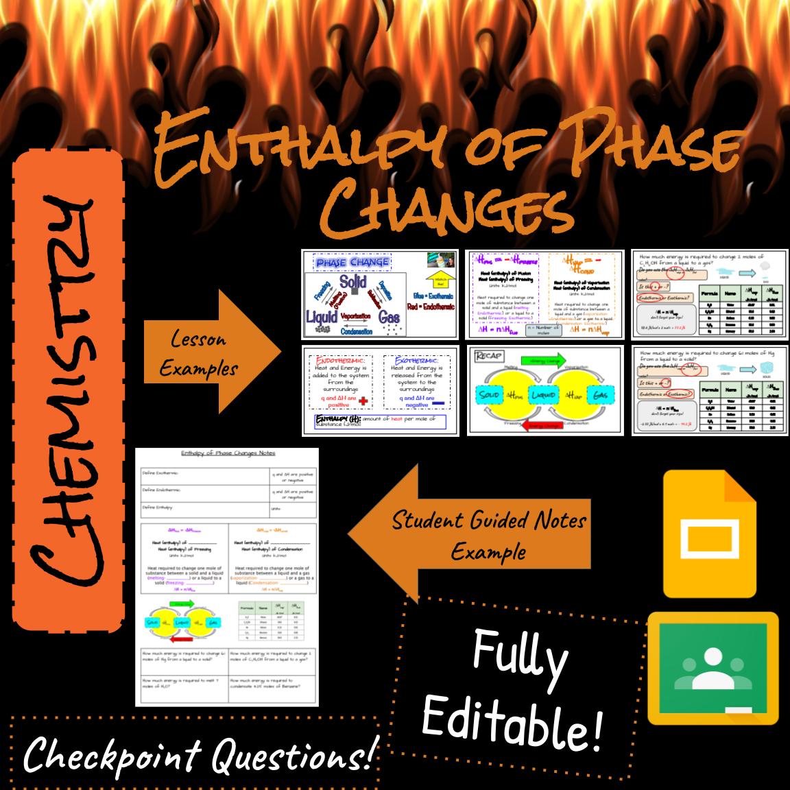 Enthalpy of Phase Changes Google Lesson and Guided Notes | Made By Teachers