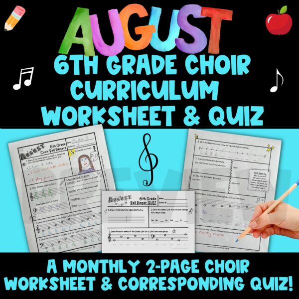 6th Grade Choir Curriculum Monthly Worksheets, Quizzes & Answer Keys ...