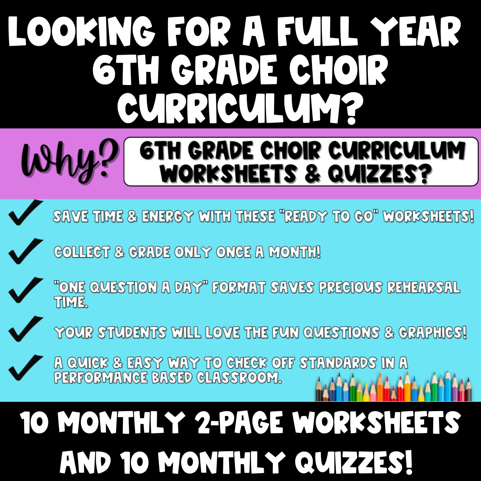 August 6th grade Choir Curriculum Monthly Worksheet, Quiz & Answer Key ...