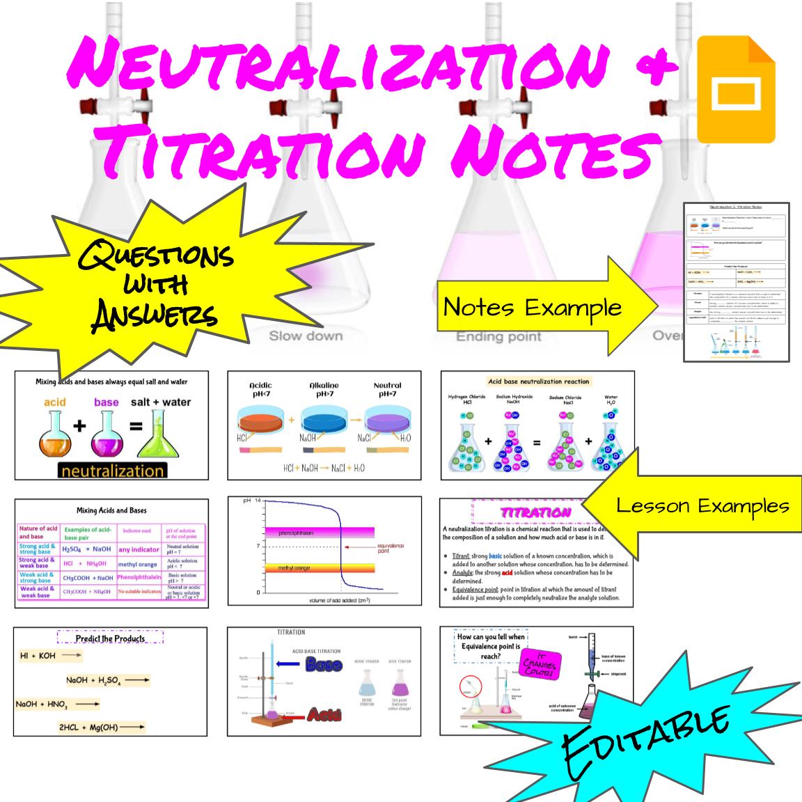 Neutralization and Titration Google Slide Lesson and Guided Notes ...