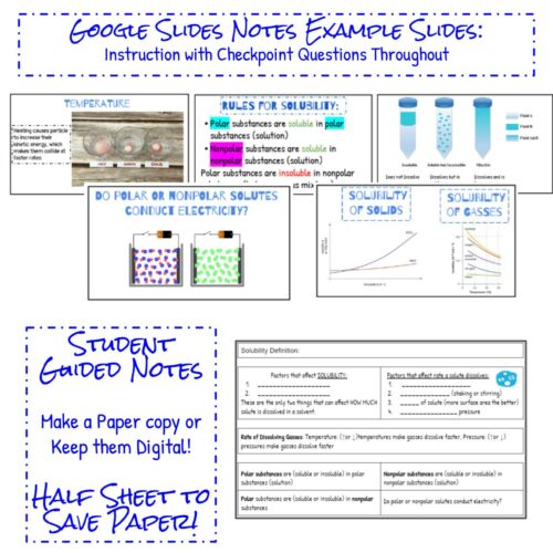 Rate of Dissolving Google Slides Lesson with Matching Student Guided ...