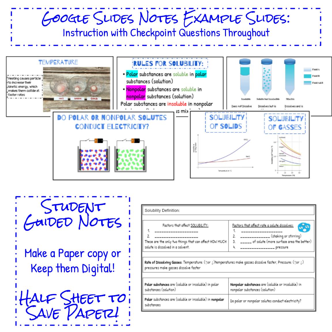 Rate of Dissolving Google Slides Lesson with Matching Student Guided ...