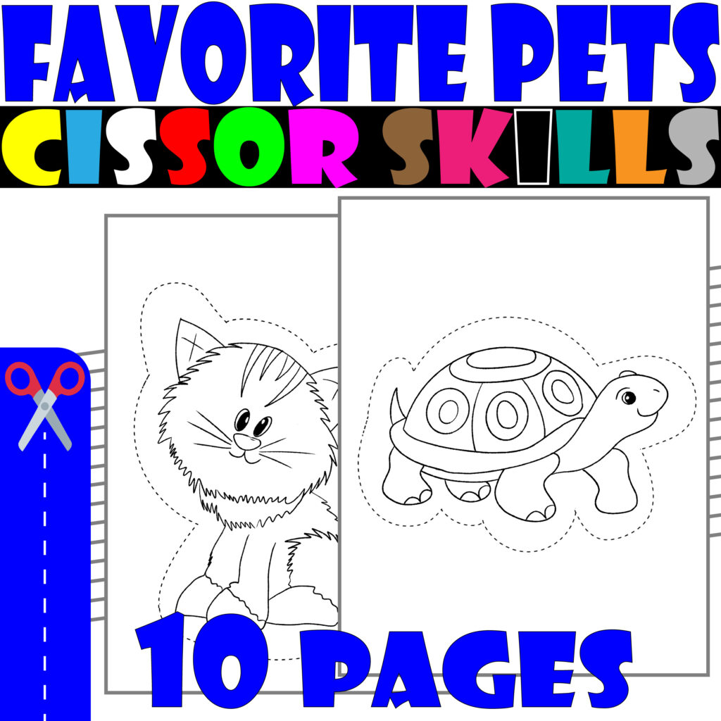 Favorite Pets Scissor Skills And Coloring For Kids , Pets Scissor ...