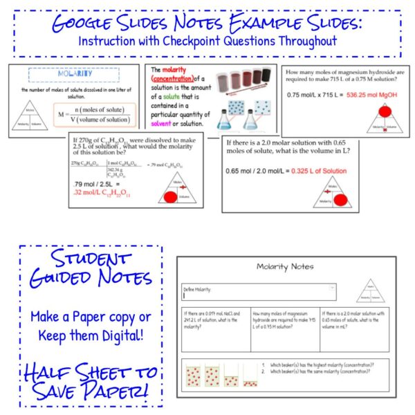 Molarity Google Slides Lesson and Student Guided Notes | Made By Teachers