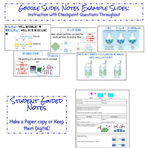 Introduction to Solutions Google Slide Lesson and Student Guided Notes ...