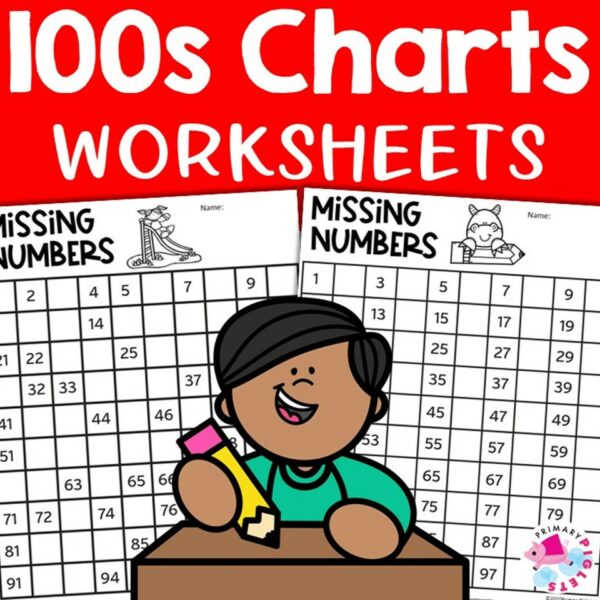 100s CHARTs WORKSHEETS - BLANK, FILL IN, MISSING NUMBERS BACK TO SCHOOL ...