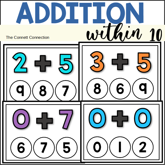 Addition Task Boxes for Addition within 10 | Made By Teachers