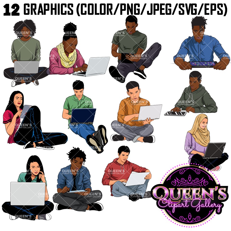 Teens on Technology Clipart | Teenagers on Technology | Technology ...