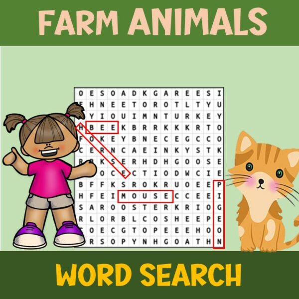 Barnyard Wordsearch: Fun with Farm Animals | Made By Teachers