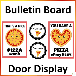 Food Pun Pizza Bulletin Board Door Display Decoration Editable | Made ...