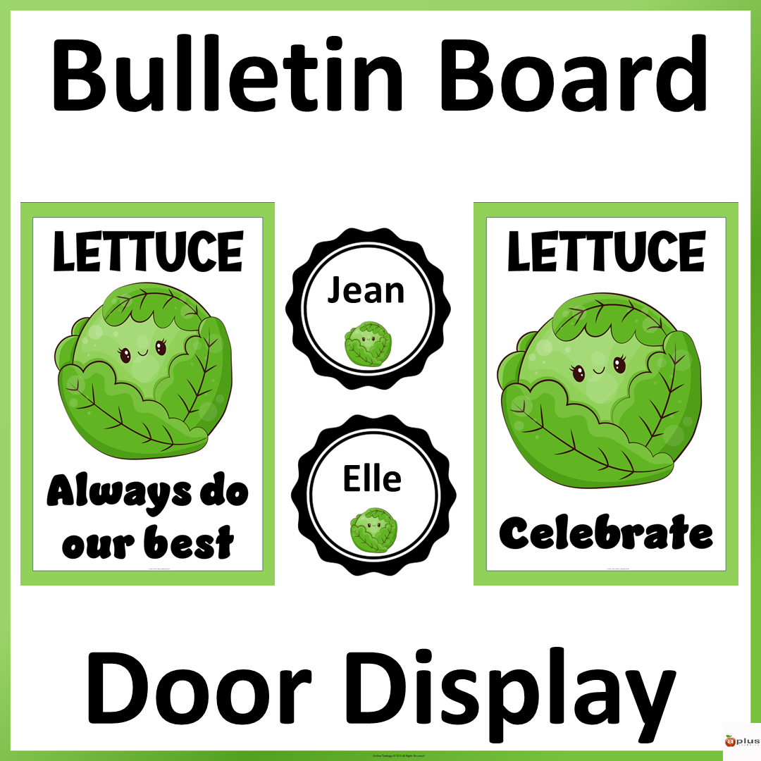 Food Pun Lettuce Bulletin Board Door Display Decoration Editable | Made ...