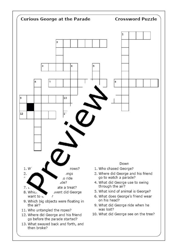 "Curious George at the Parade" worksheets | Made By Teachers