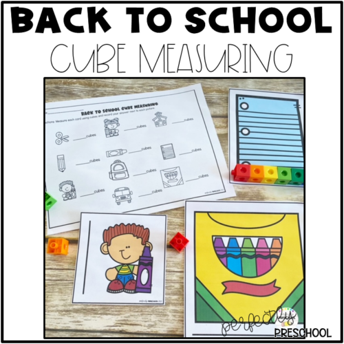 Back to School Cube Measuring Non-Standard Measurement for Preschool ...
