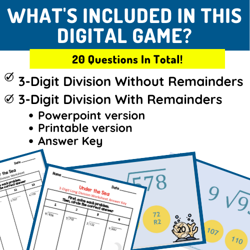 4th Grade Division Game with 3 Digit Dividends | Video Game | Made By ...
