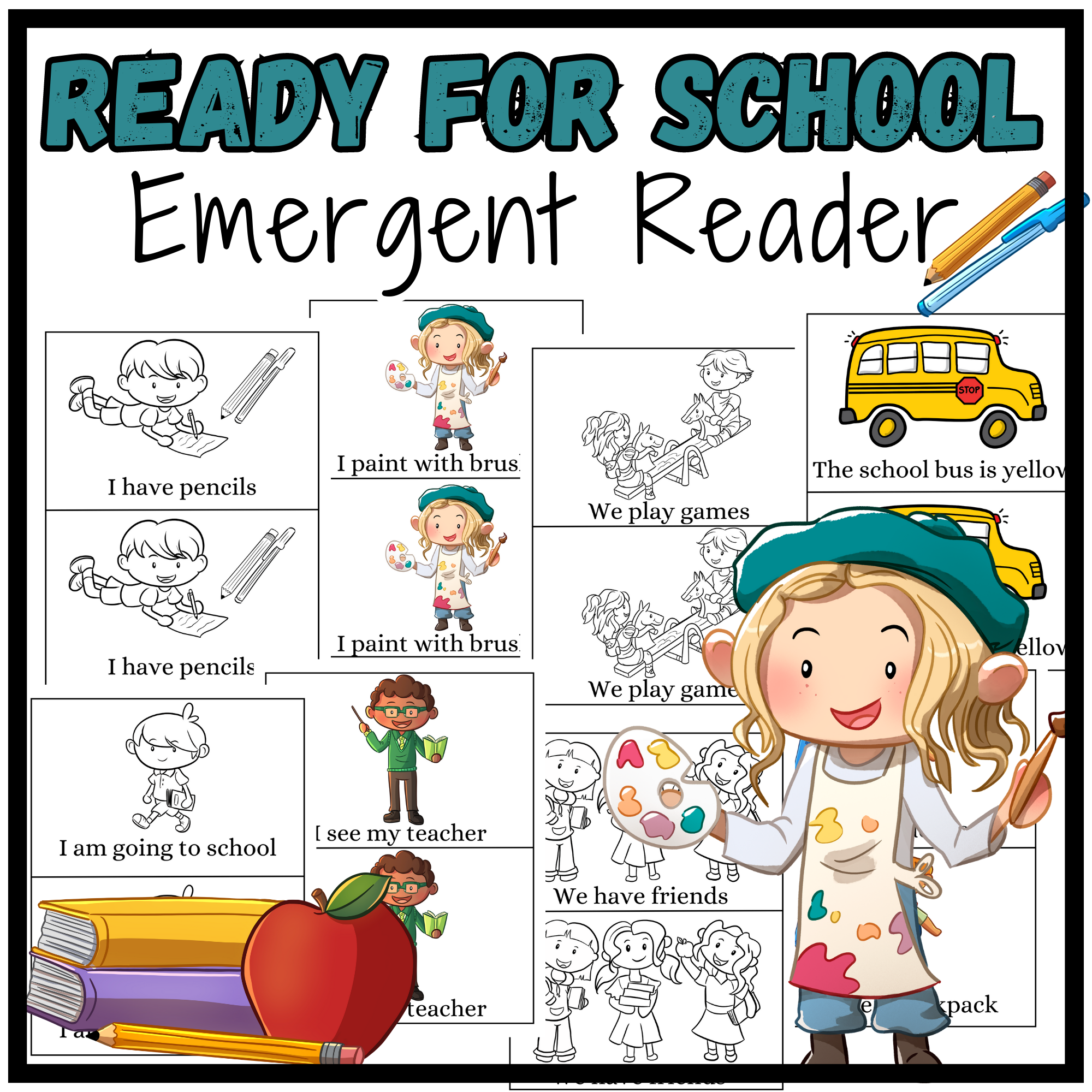 Ready for School | Emergent Reader | Kindergarten |First Day of School ...