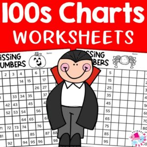 Halloween 100s Charts Worksheets Blank and Missing Numbers | Made By ...