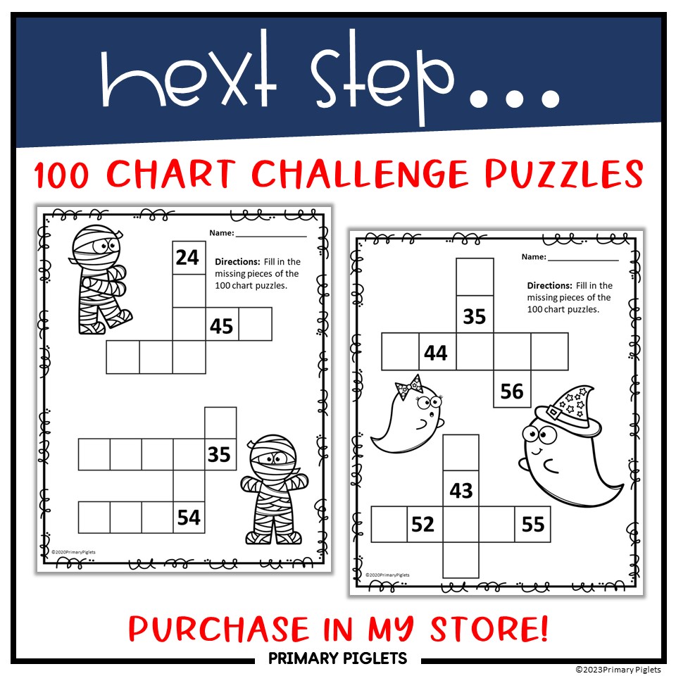 Halloween 100s Charts Worksheets Blank and Missing Numbers | Made By ...