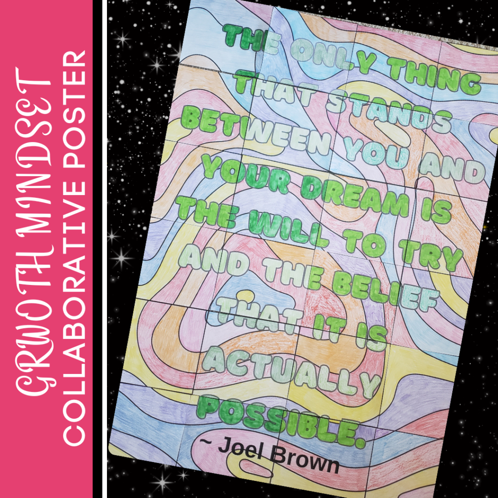 Growth Mindset Poster Collaborative with Critical Thinking Activity ...