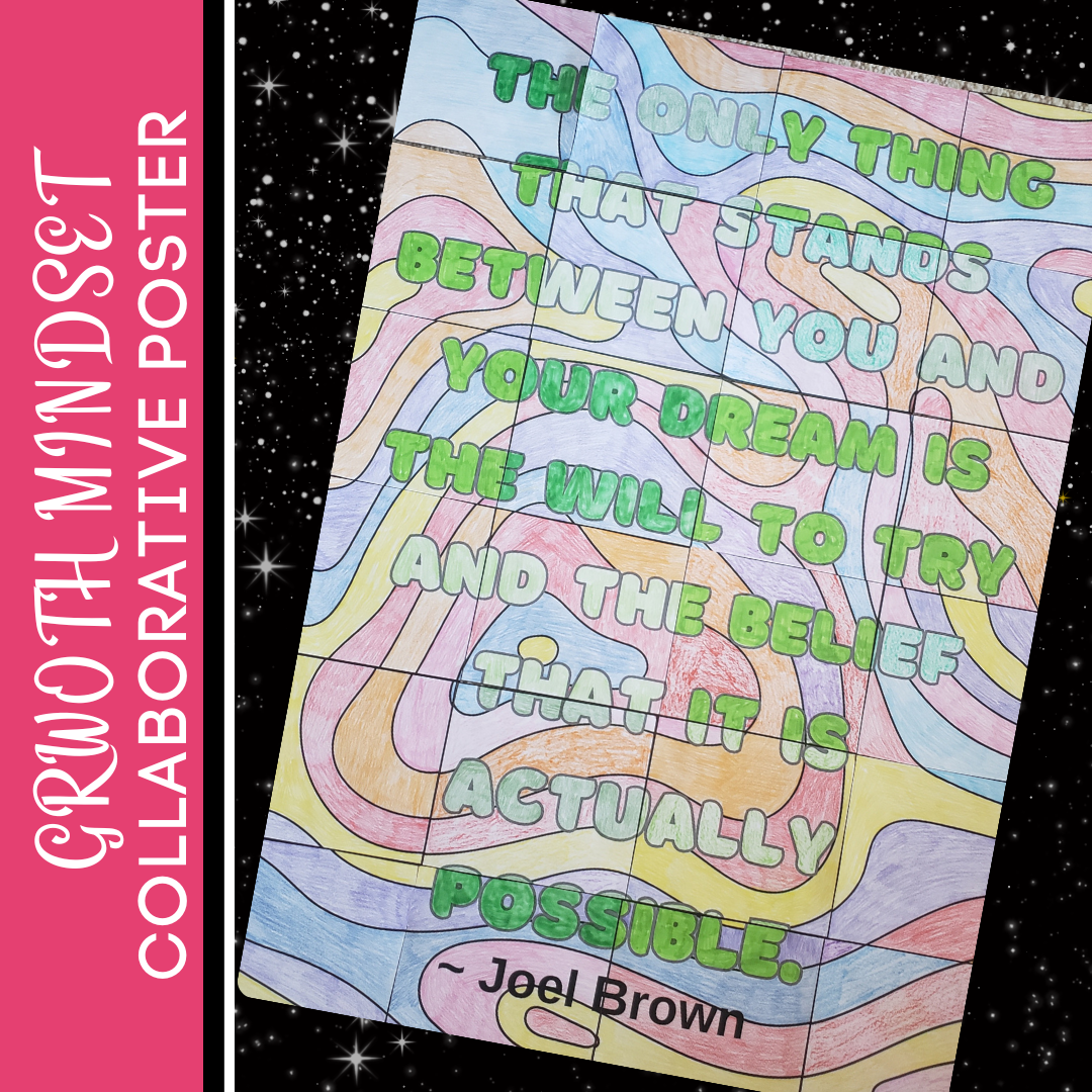 Growth Mindset Poster Collaborative with Critical Thinking Activity ...