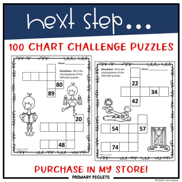100s Charts Missing Numbers Worksheets - ZOO ANIMALS Worksheets - Made ...
