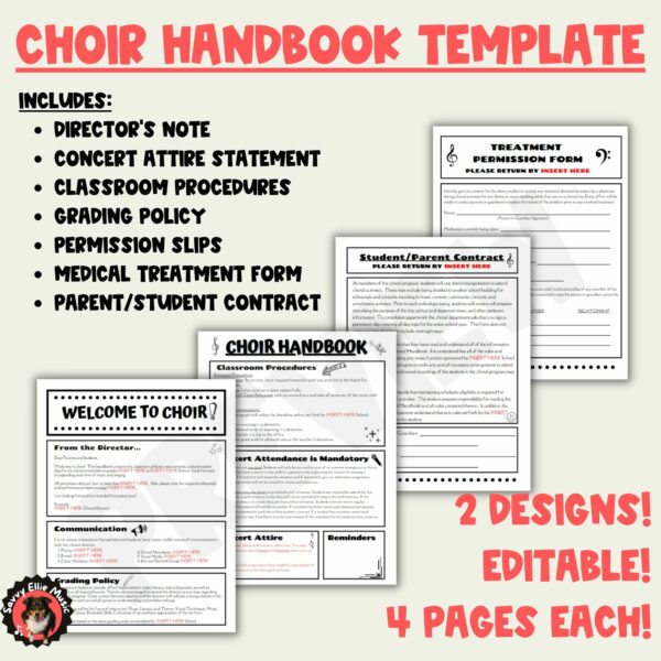 Choir Handbook Template - Fully Editable! | Made By Teachers