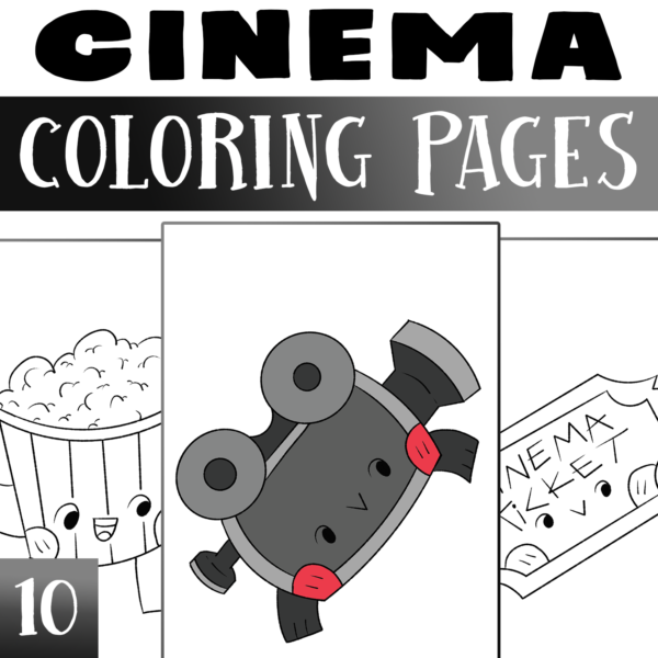 Movie Night Coloring pages, Cinema Coloring Worksheets Activities ...