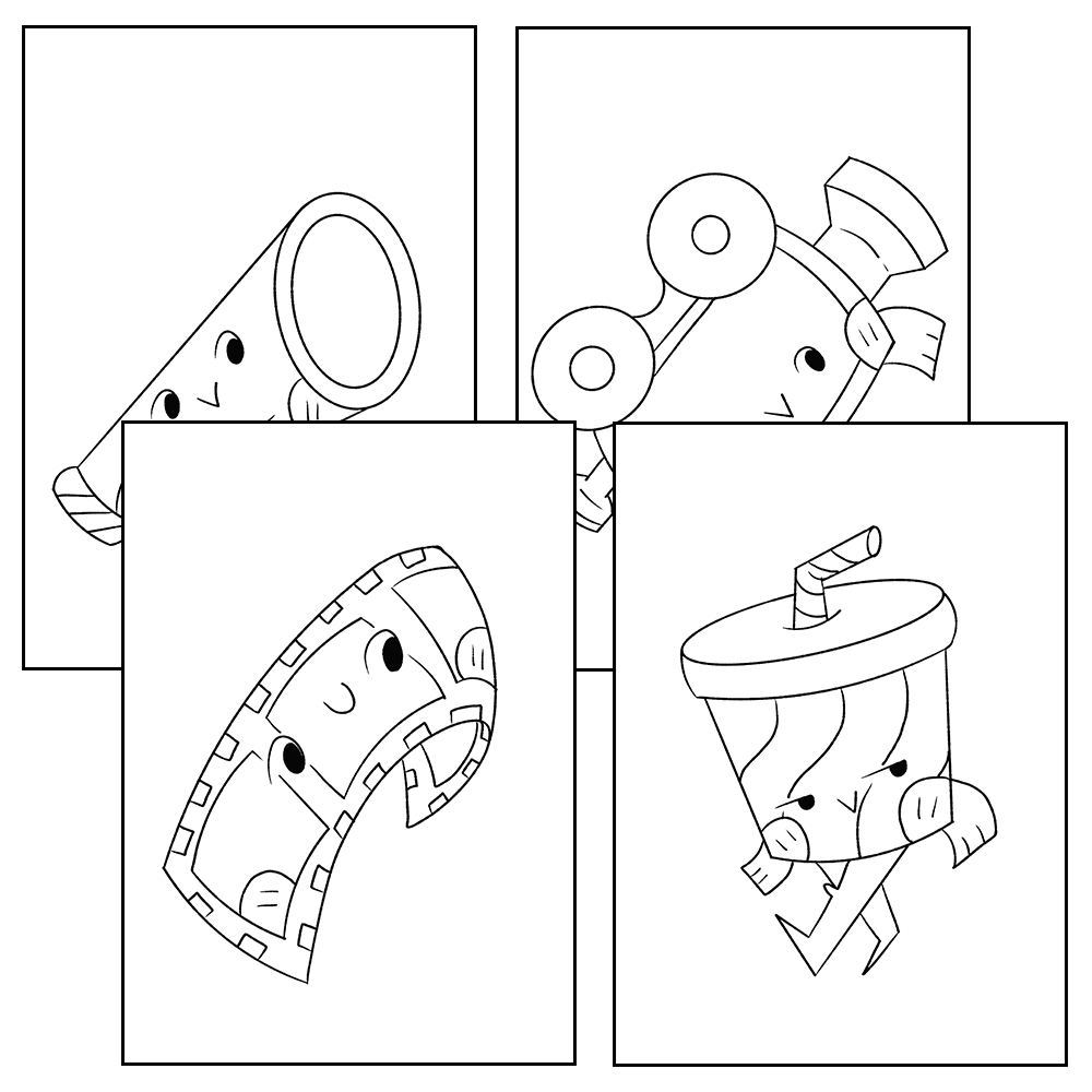 Movie Night Coloring pages, Cinema Coloring Worksheets Activities ...