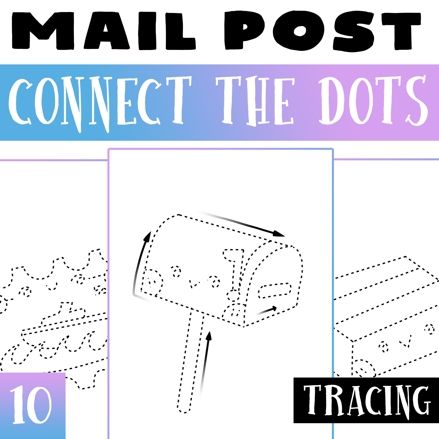 Mail Post Connect The Dots Worksheets, Mailbox How to Draw, Pencil ...