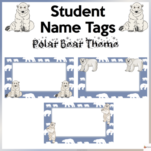 Polar Bear Theme Name Tags Editable | Made By Teachers