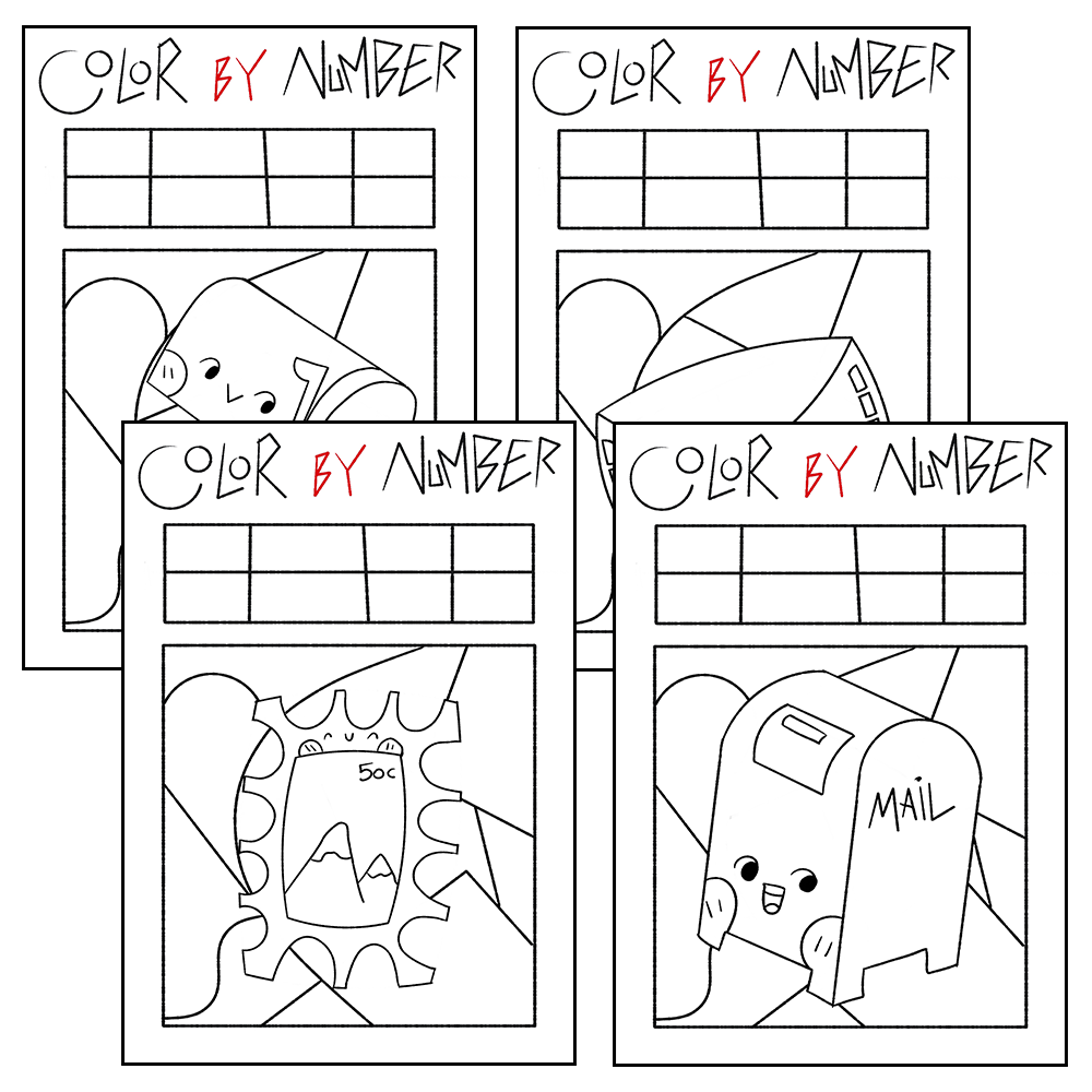 Mailbox Editable Color By Code Worksheets Activities, Mail Post Color ...