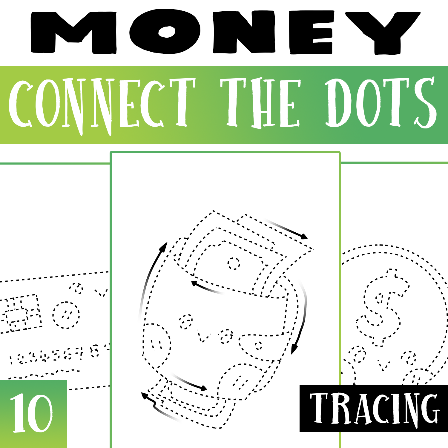 Money Connect The Dots Worksheets, Saving Money How to Draw, Pencil ...