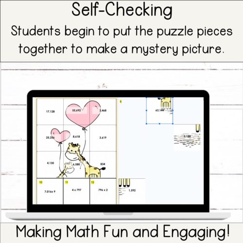 Multiply by 1-Digit Numbers Digital Self-Checking Math Activity | Made ...