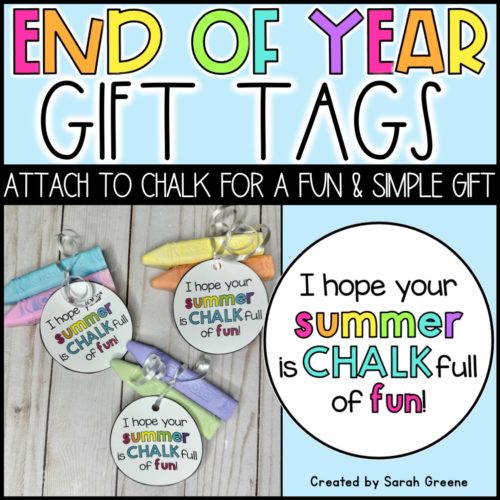 Chalk End of Year Gift Tag | Made By Teachers